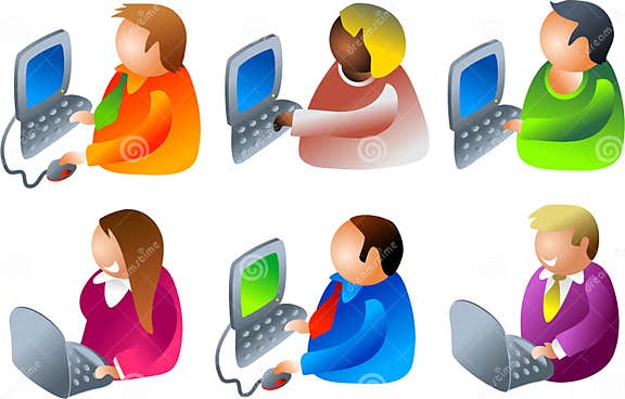 Computer people stock vector. Illustration of assistants - 347407