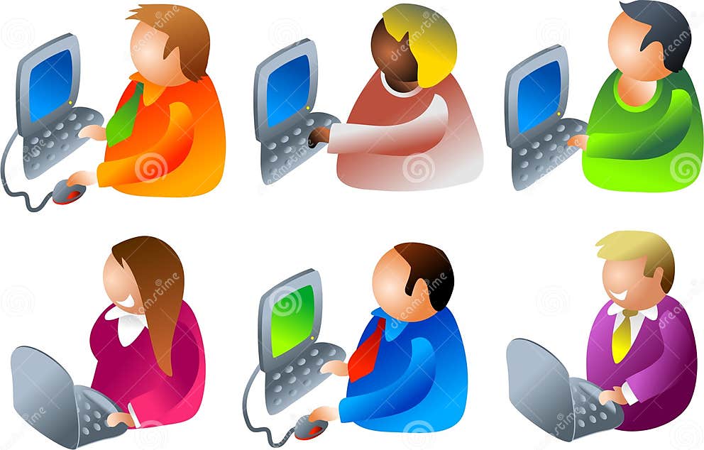 Computer people stock vector. Illustration of assistants - 347407