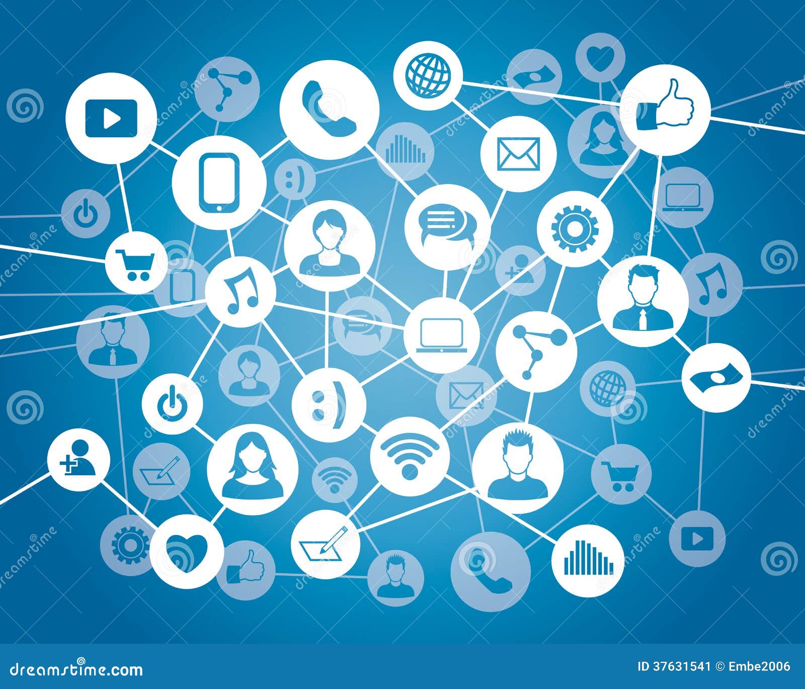 Computer People Connecting stock vector. Illustration of like - 37631541