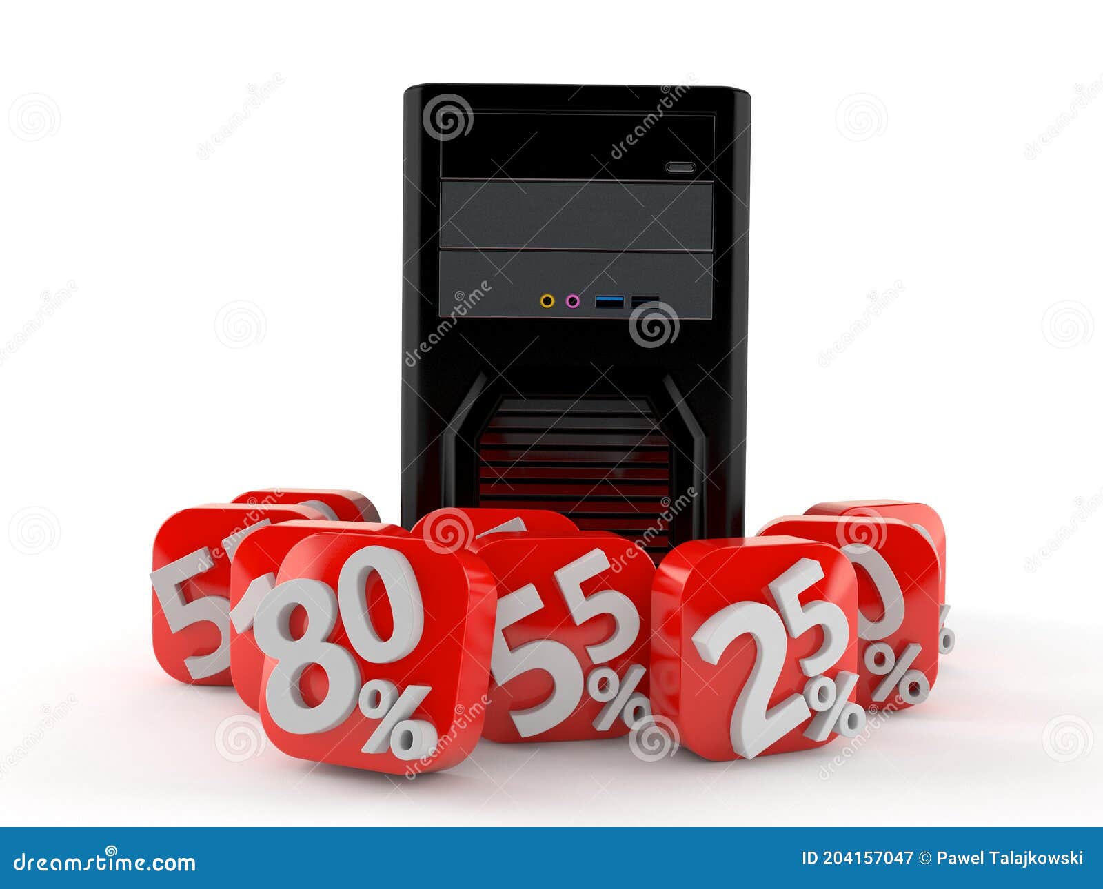 Computer with Percent Symbols Stock Illustration - Illustration of ...