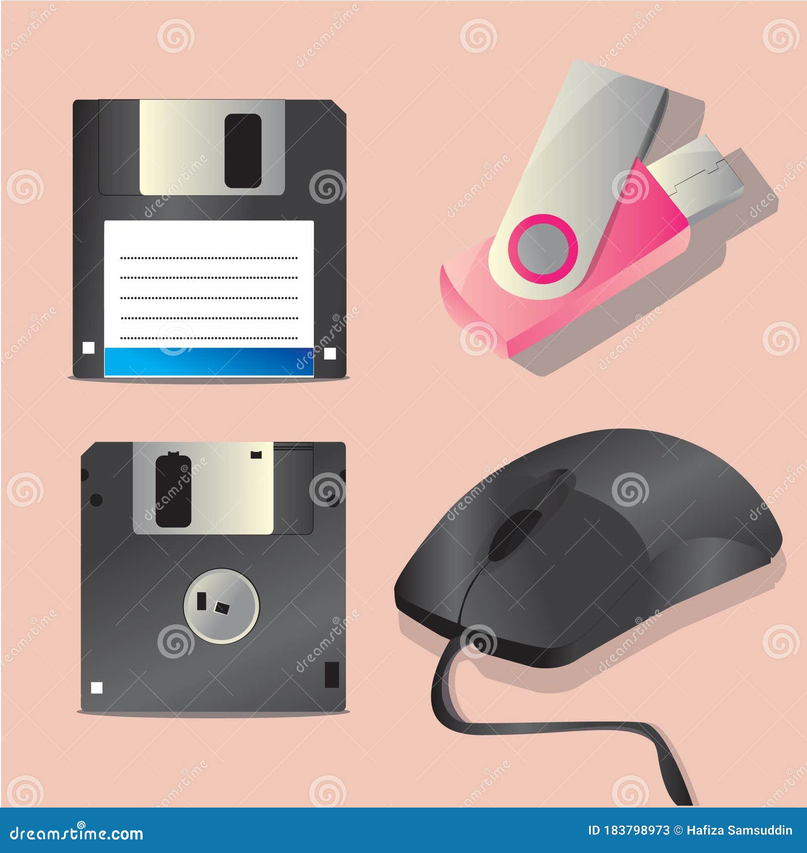 Computer Peripheral Set. Vector Illustration Decorative Background ...