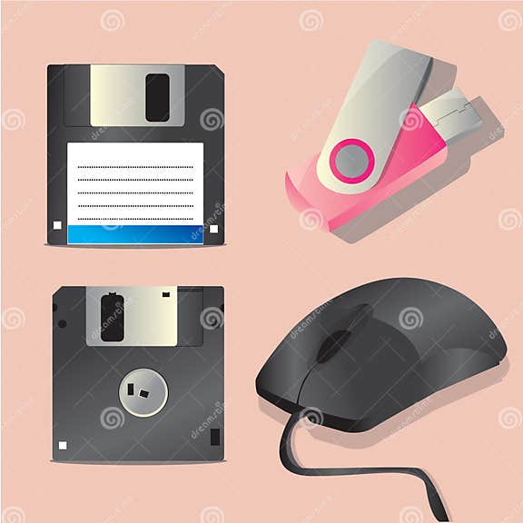 Computer Peripheral Set. Vector Illustration Decorative Design Stock ...