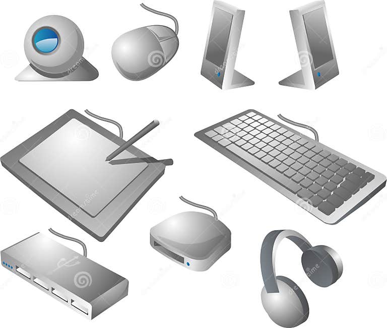 Computer peripherals stock illustration. Illustration of peripherals ...