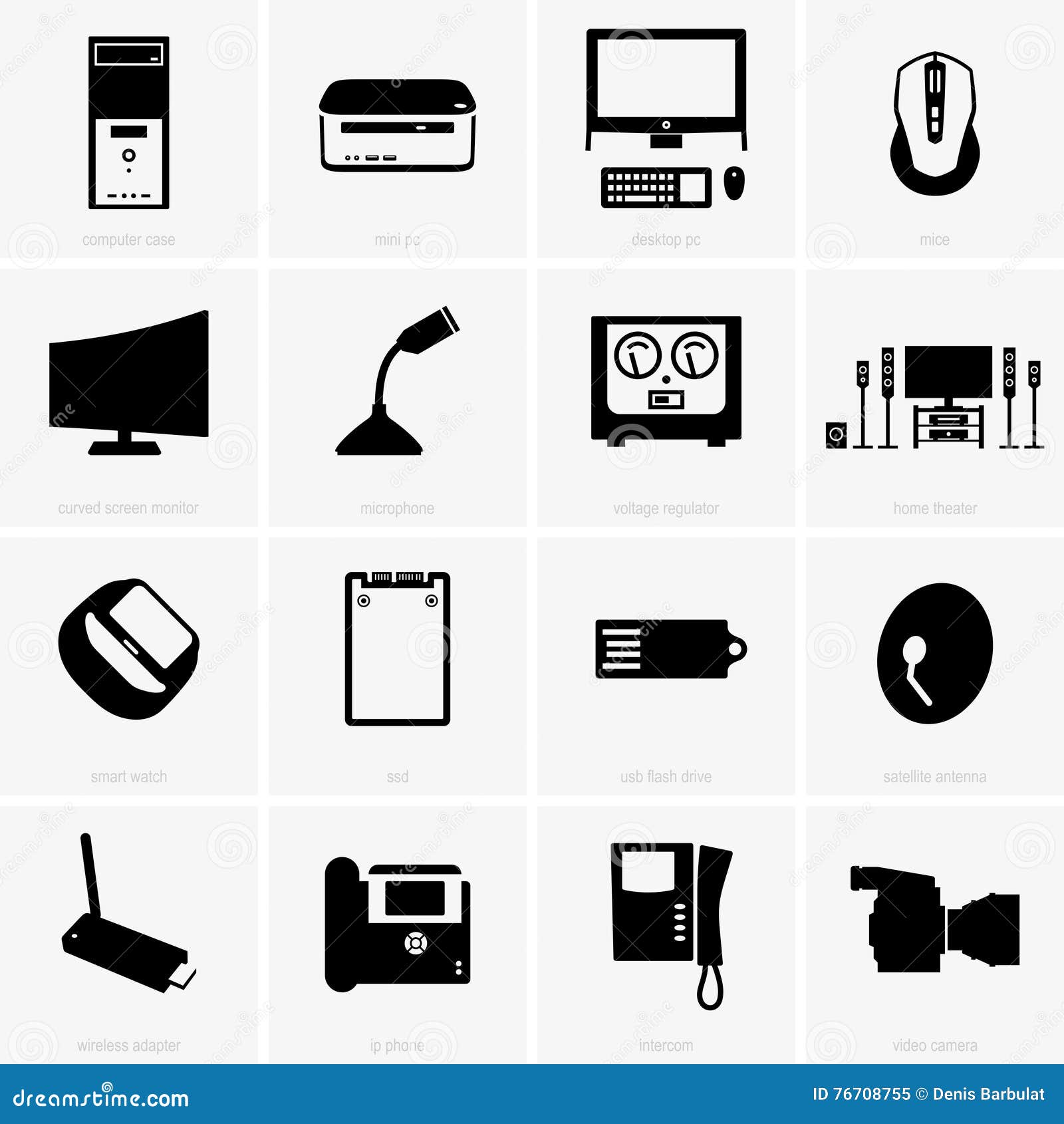 Computer peripherals stock vector. Illustration of collection - 76708755