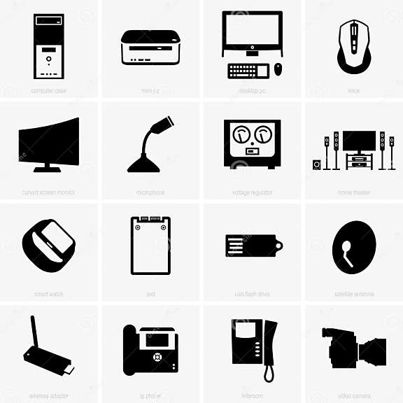 Computer peripherals stock vector. Illustration of collection - 76708755