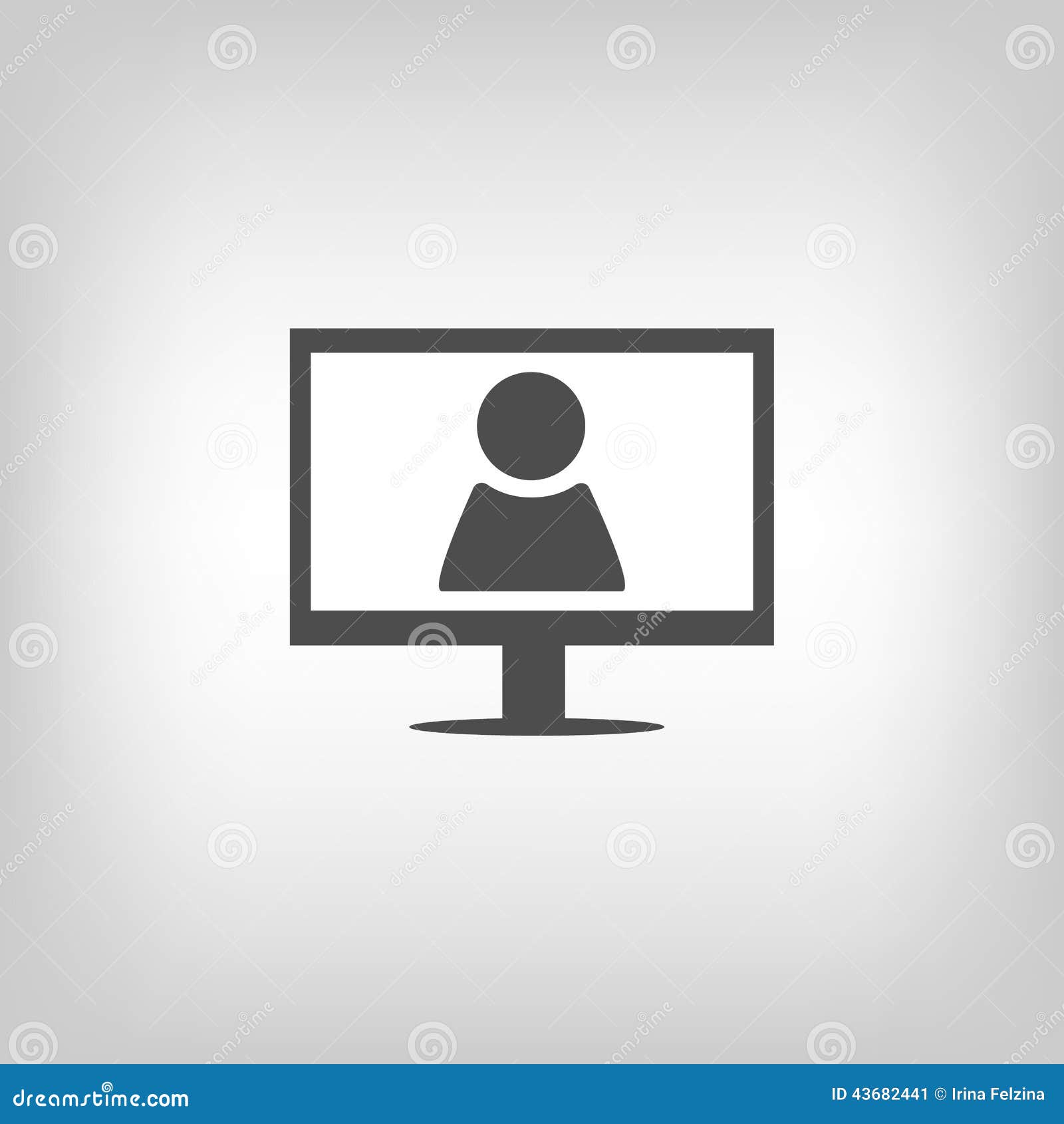 Computer with person sign stock vector. Illustration of grey - 43682441