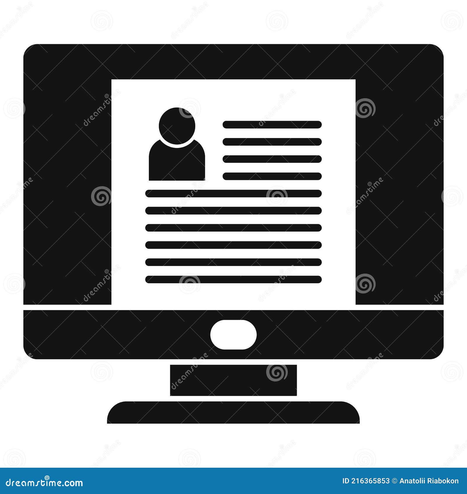 Computer Personal Information Icon, Simple Style Stock Vector ...