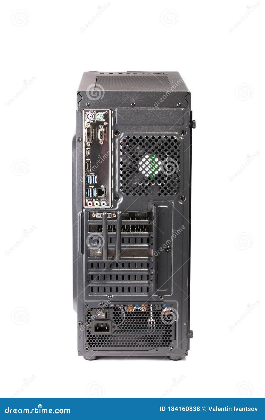 Computer Personale Moderno Isolato in Retrovisione Bianca Fotografia ...