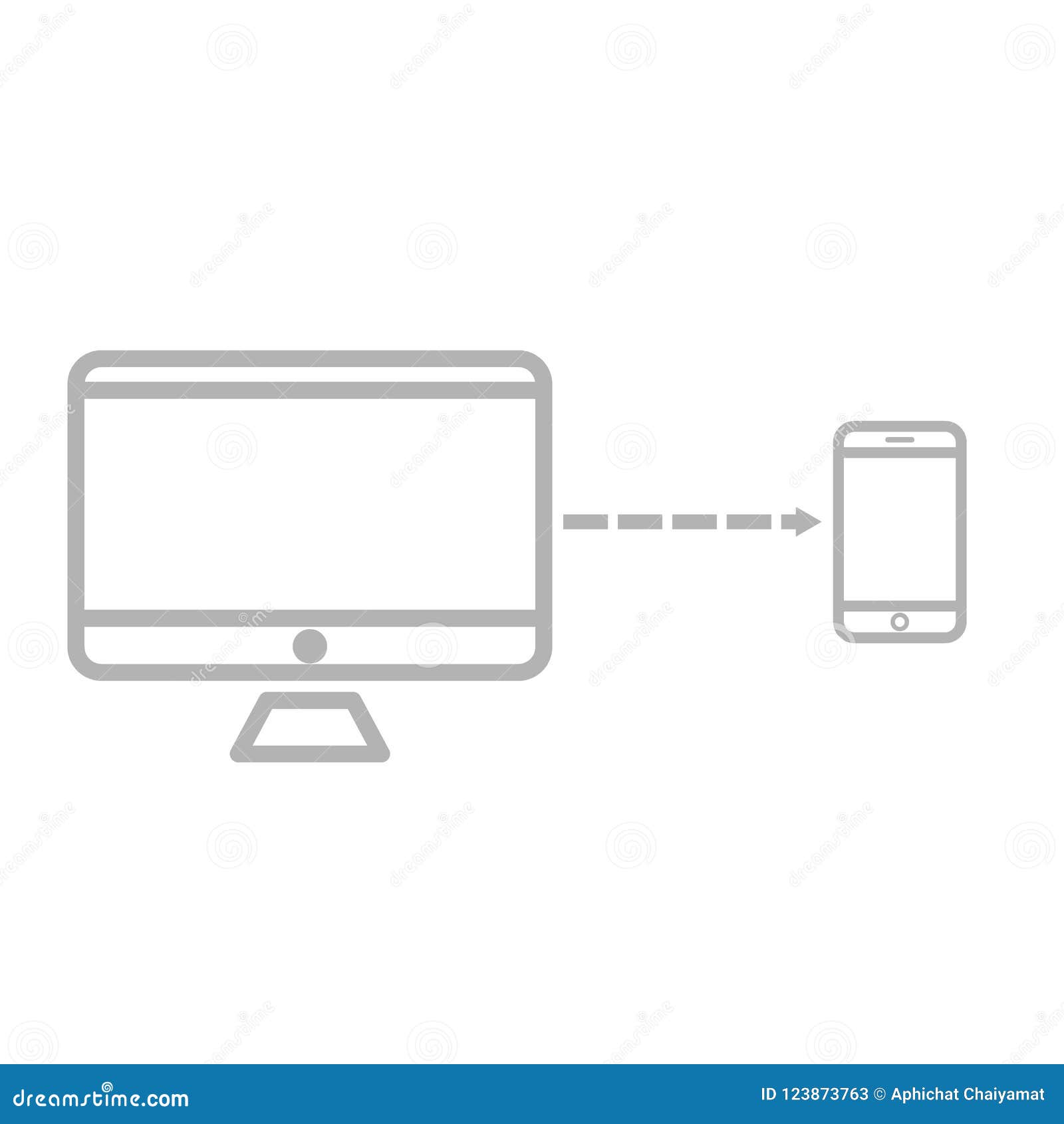 Computer and phone icon stock illustration. Illustration of direction ...