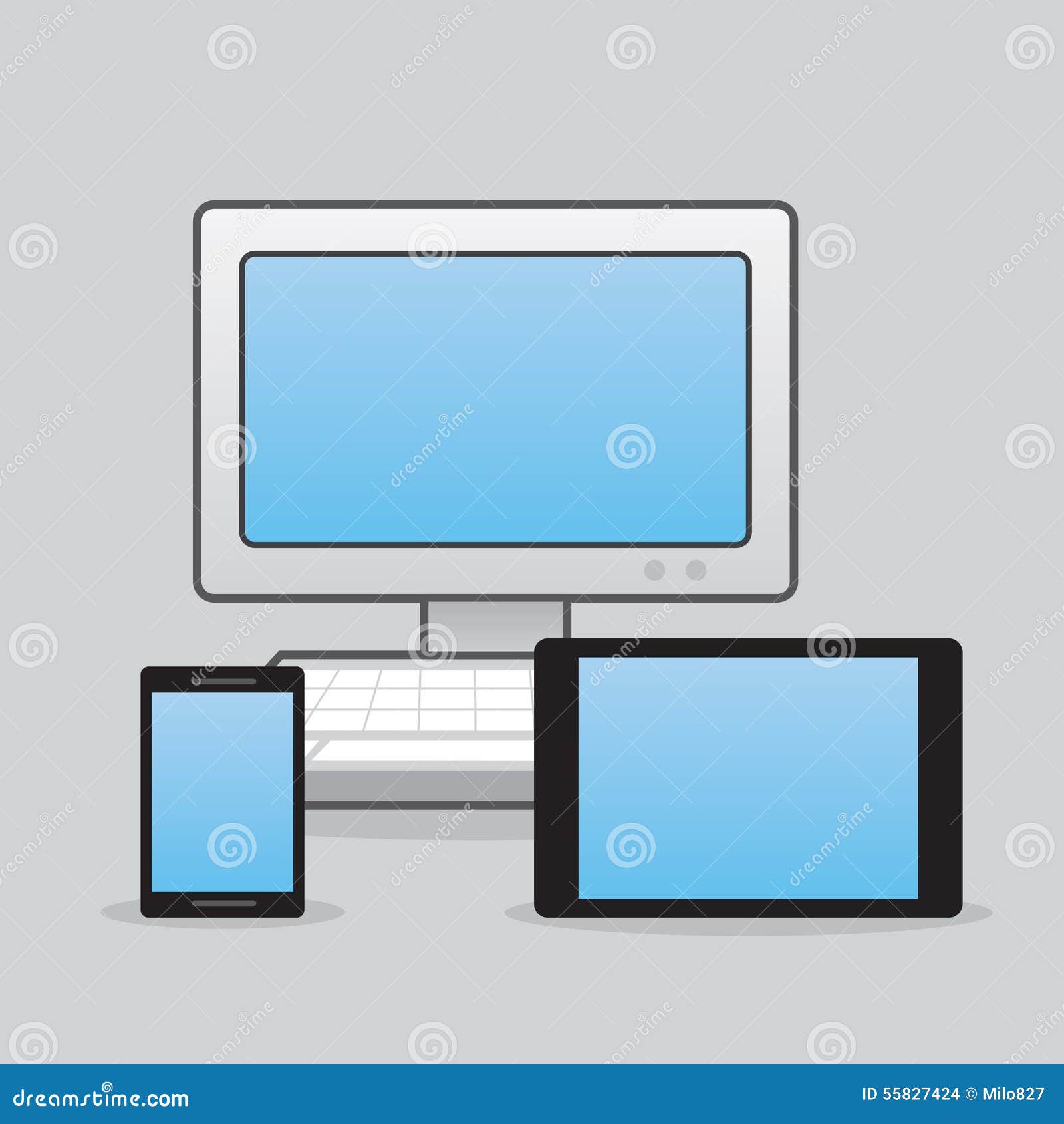 Computer Phone Tablet stock vector. Illustration of vector - 55827424
