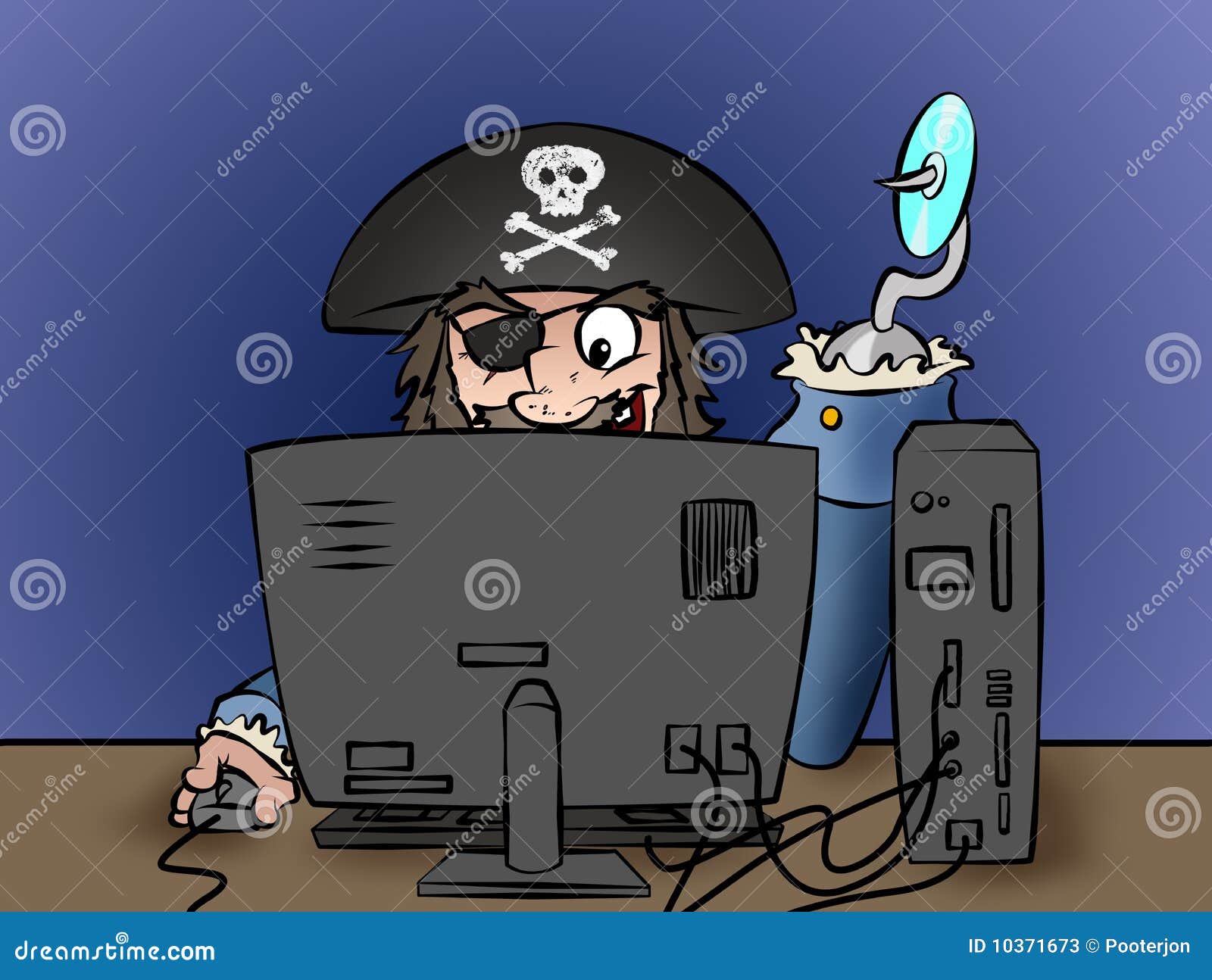 Computer Pirate stock illustration. Illustration of copying - 10371673