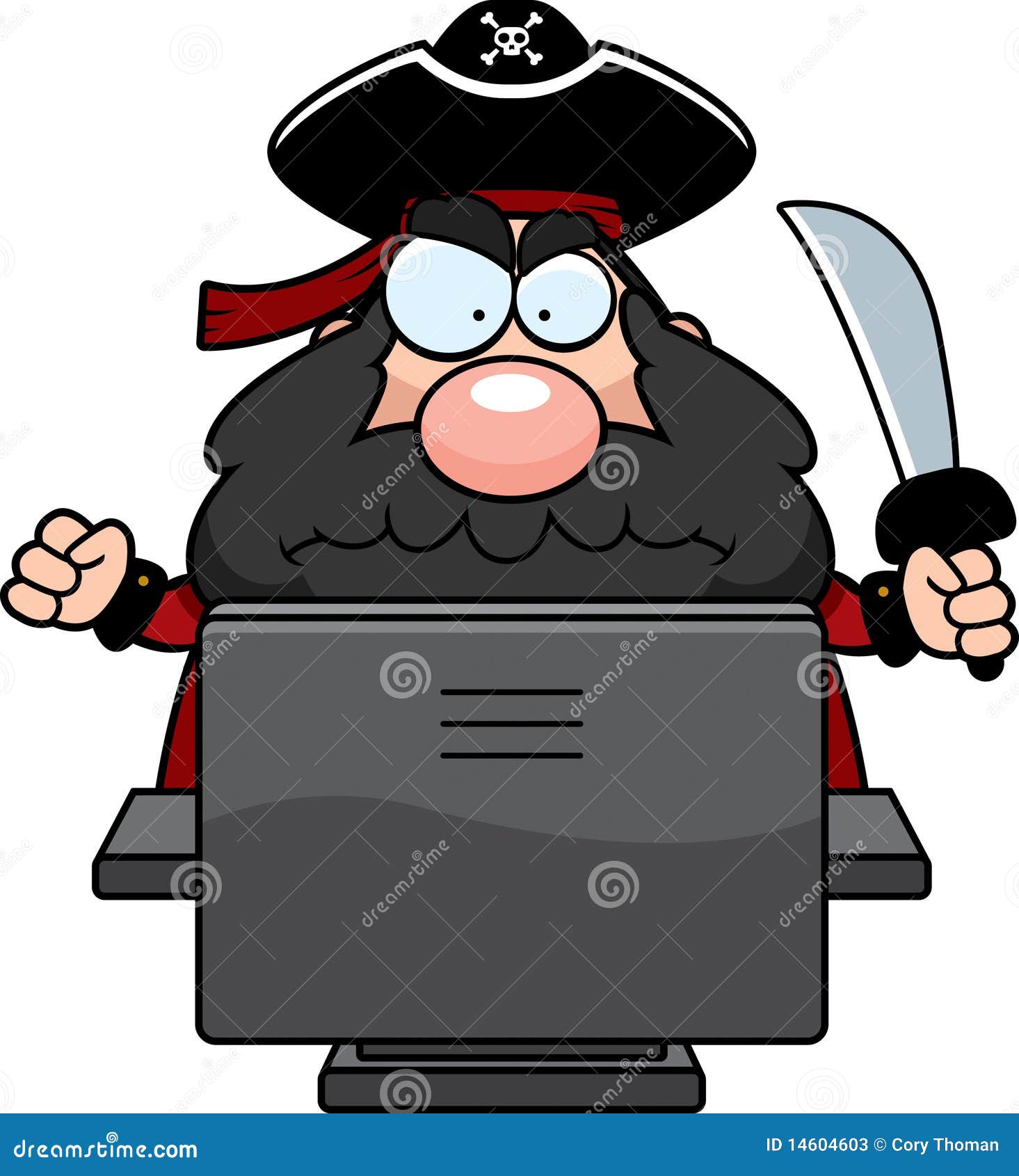 Computer Pirate stock vector. Illustration of keyboard - 14604603