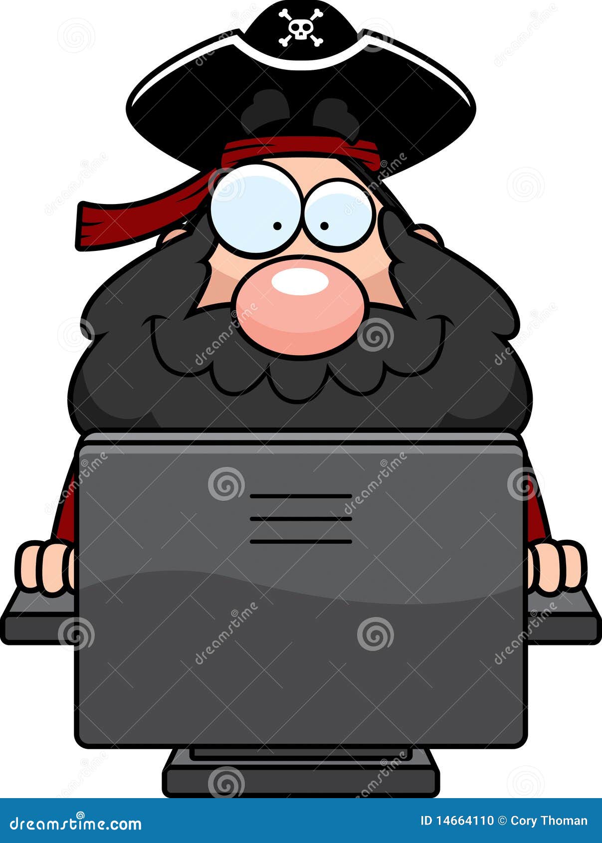 Computer Pirate stock vector. Illustration of working - 14664110