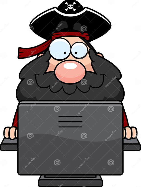 Computer Pirate stock vector. Illustration of working - 14664110