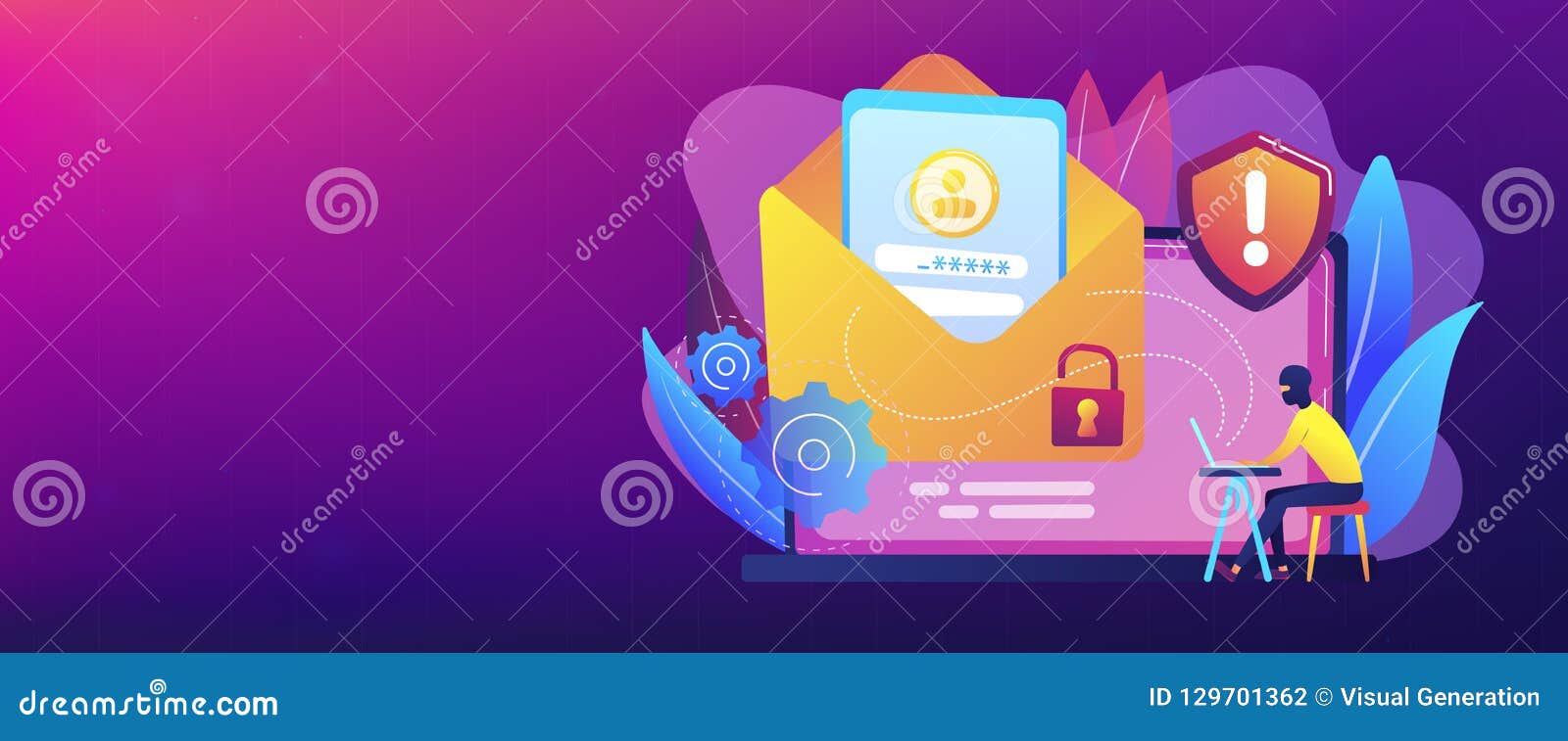 Malware Computer Virus Concept Banner Header. Stock Vector ...