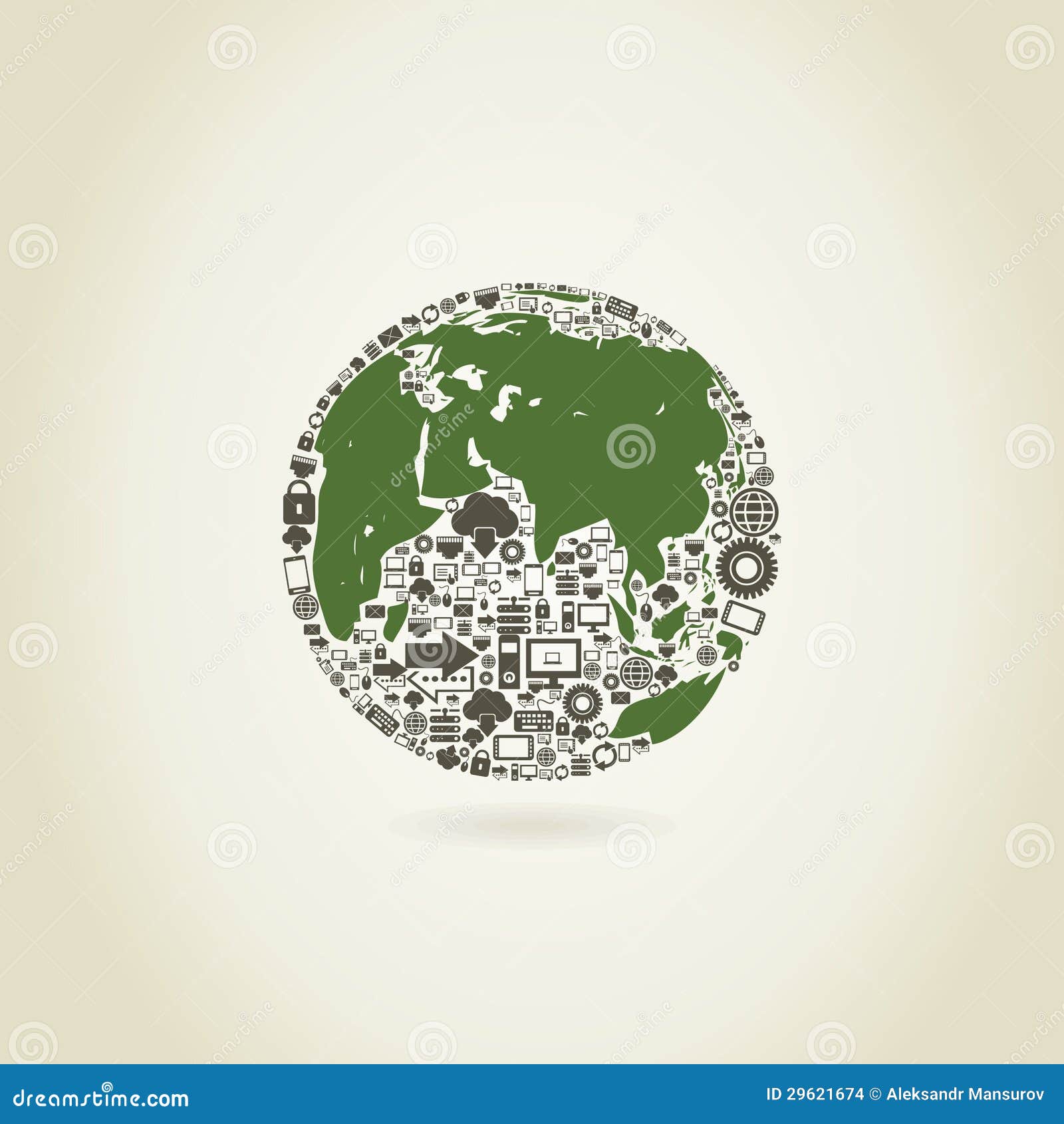 Computer a planet stock vector. Illustration of knowledge - 29621674