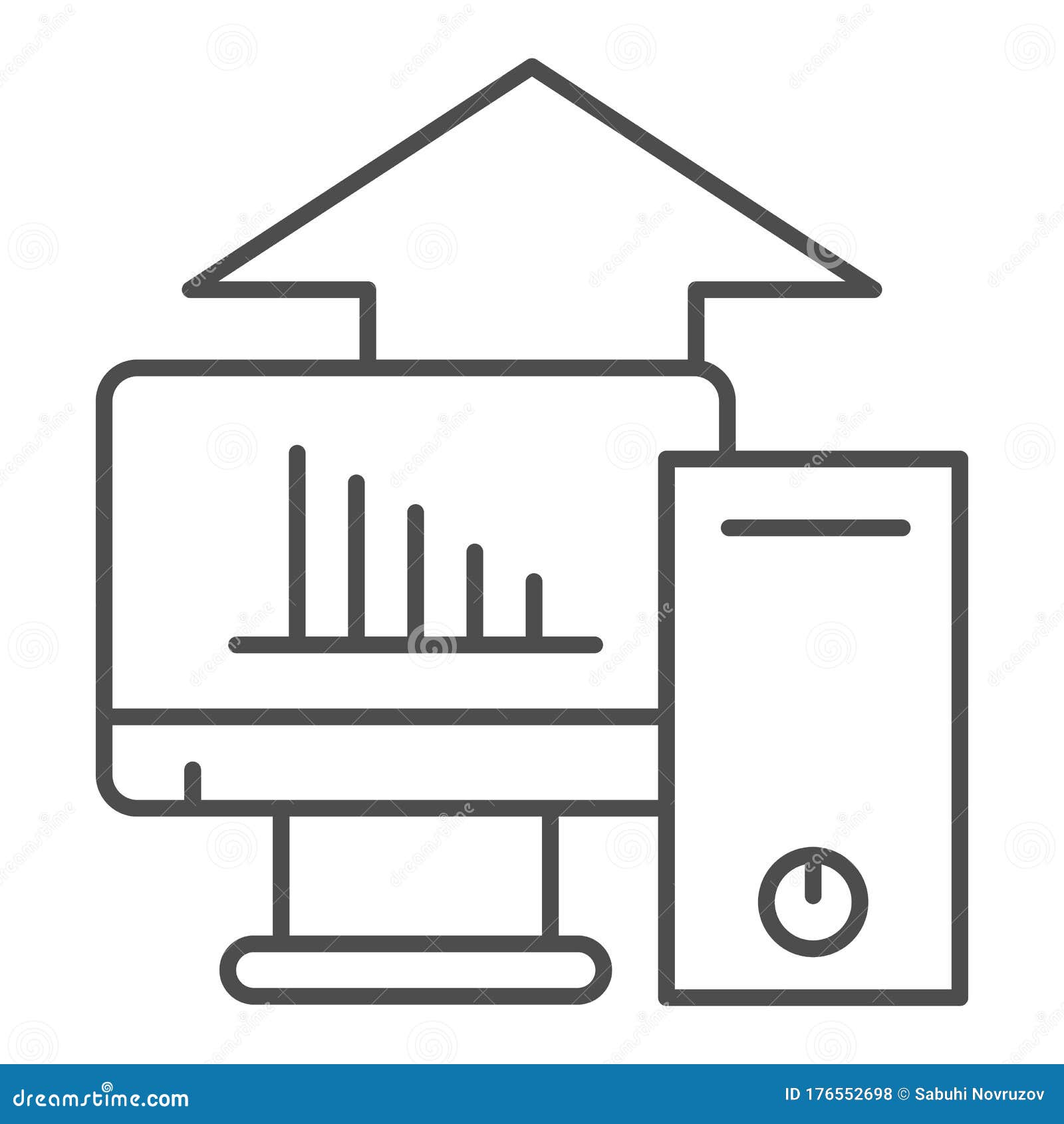 Computer Platform Testing Thin Line Icon. Test Hardware Components and ...