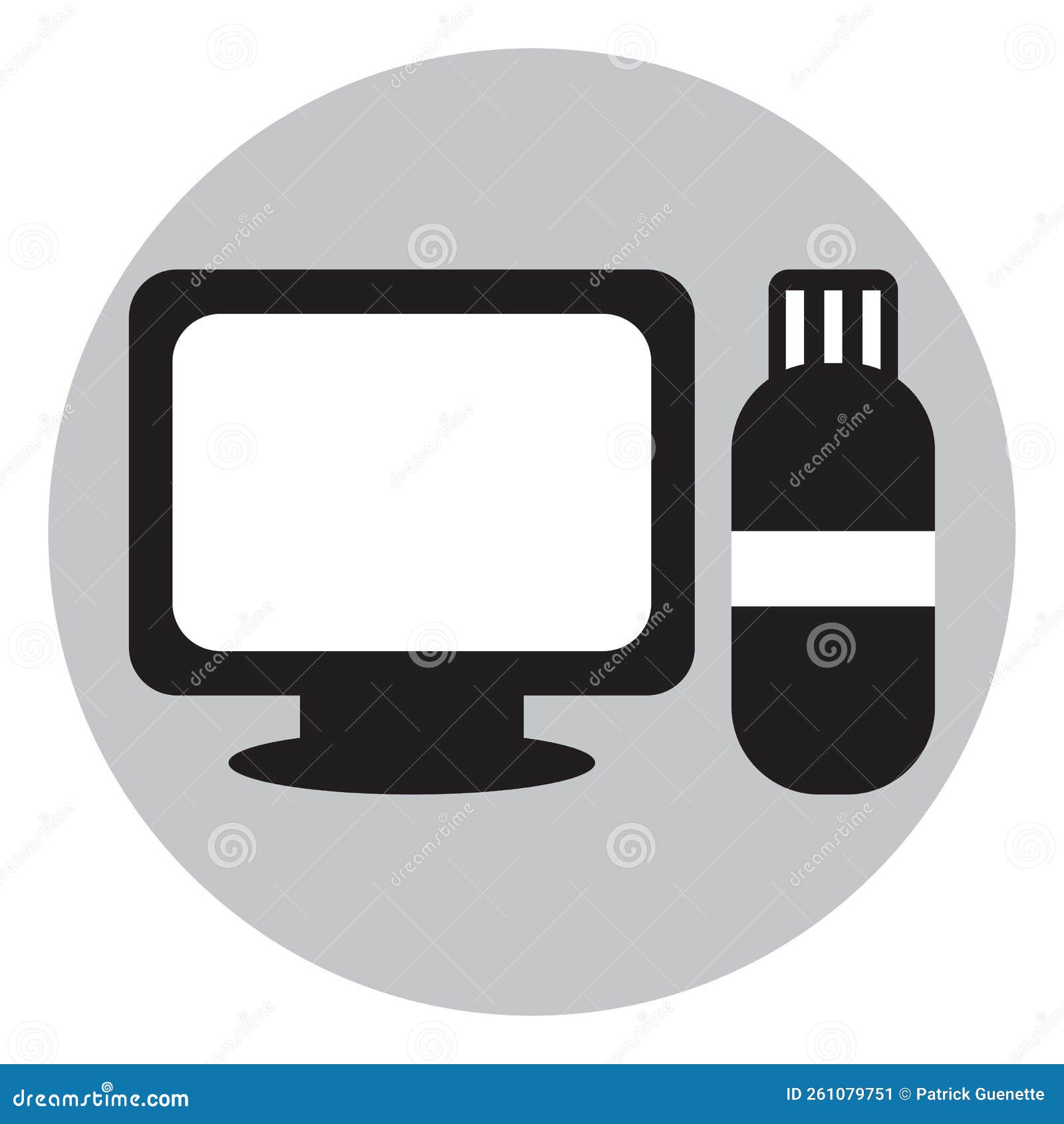 Computer plug in, icon stock vector. Illustration of supply - 261079751