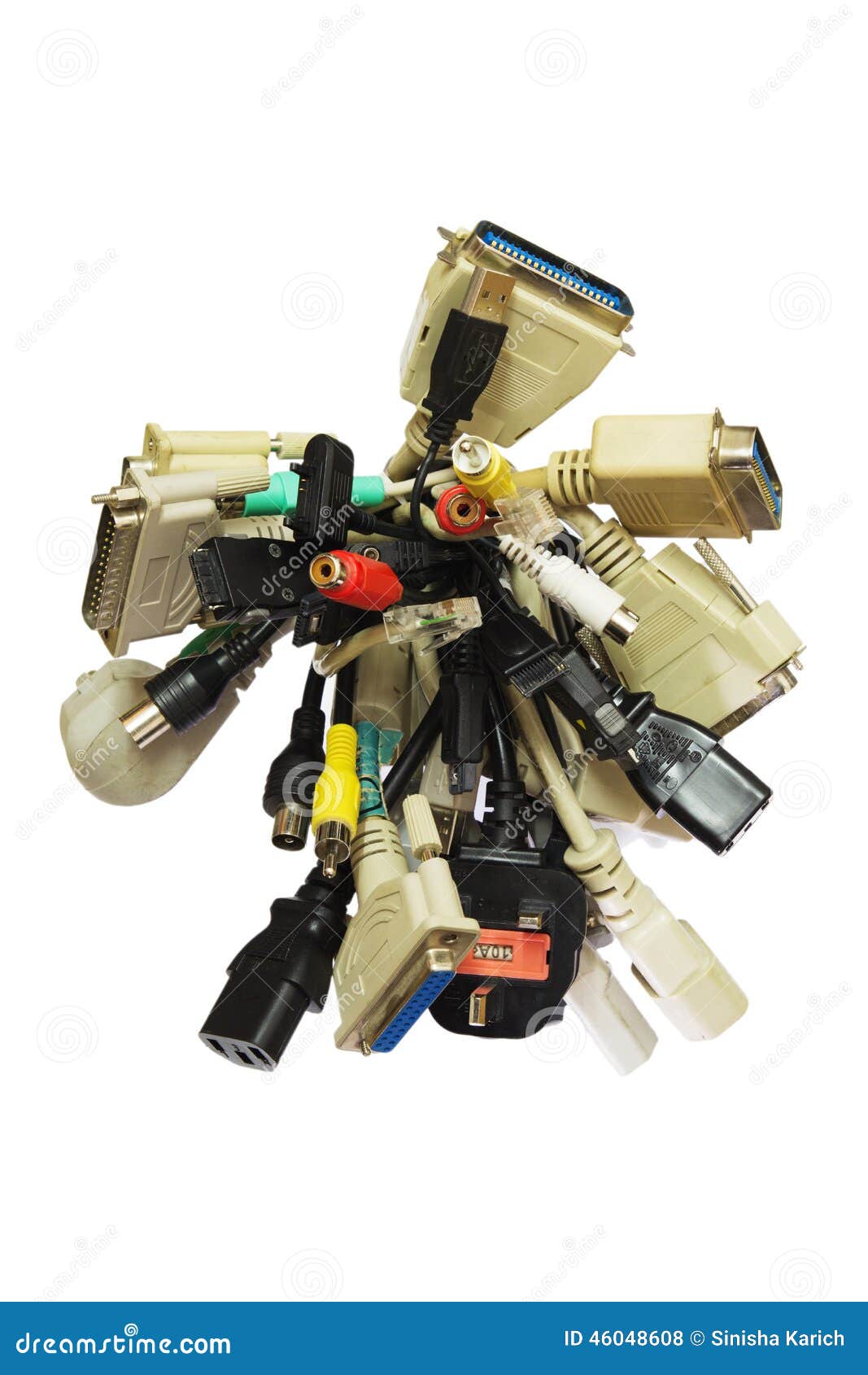 Computer Plugs. stock photo. Image of digital, cord, isolated - 46048608