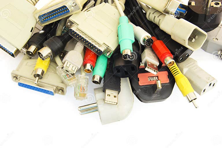 Computer Plugs. stock photo. Image of adapter, component - 46396006