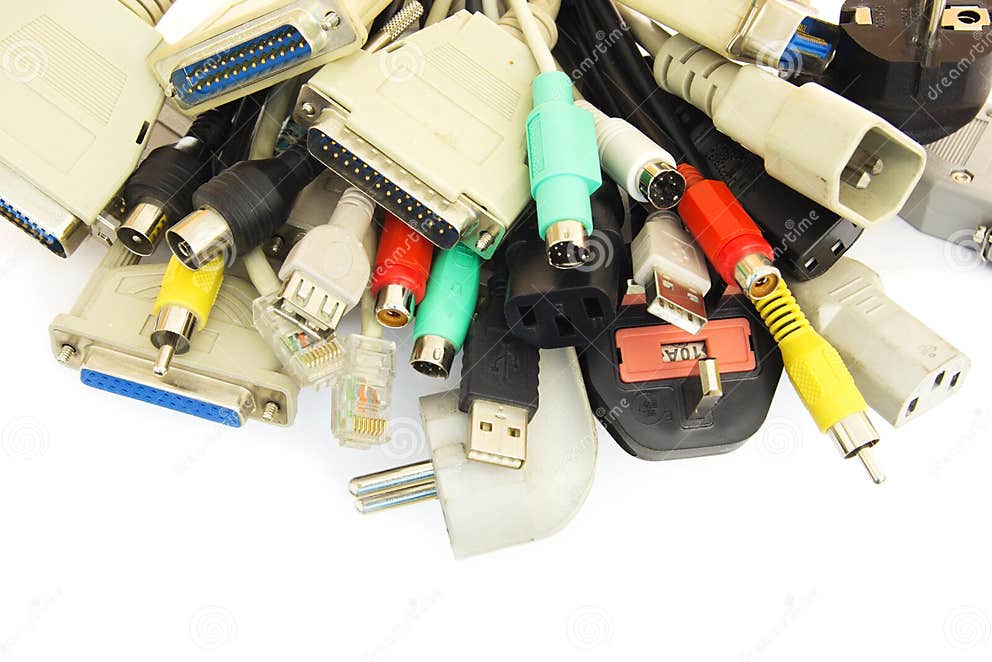 Computer Plugs. stock photo. Image of adapter, component - 46396006