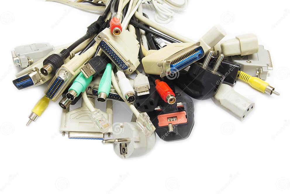 Computer Plugs. stock photo. Image of cord, connection - 46158662
