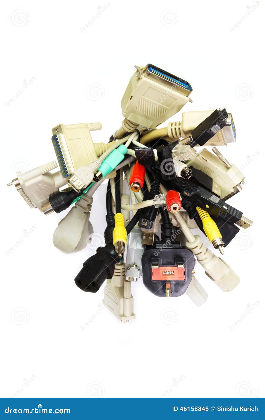 Computer Plugs. stock photo. Image of cord, connector - 46158848