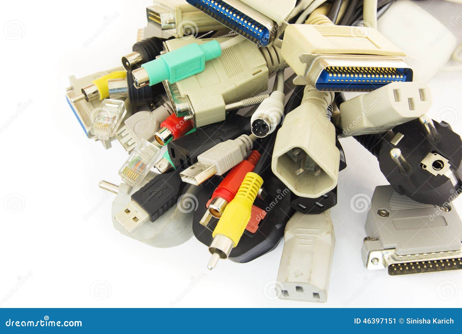 Computer Plugs. stock image. Image of disconnect, digital - 46397151