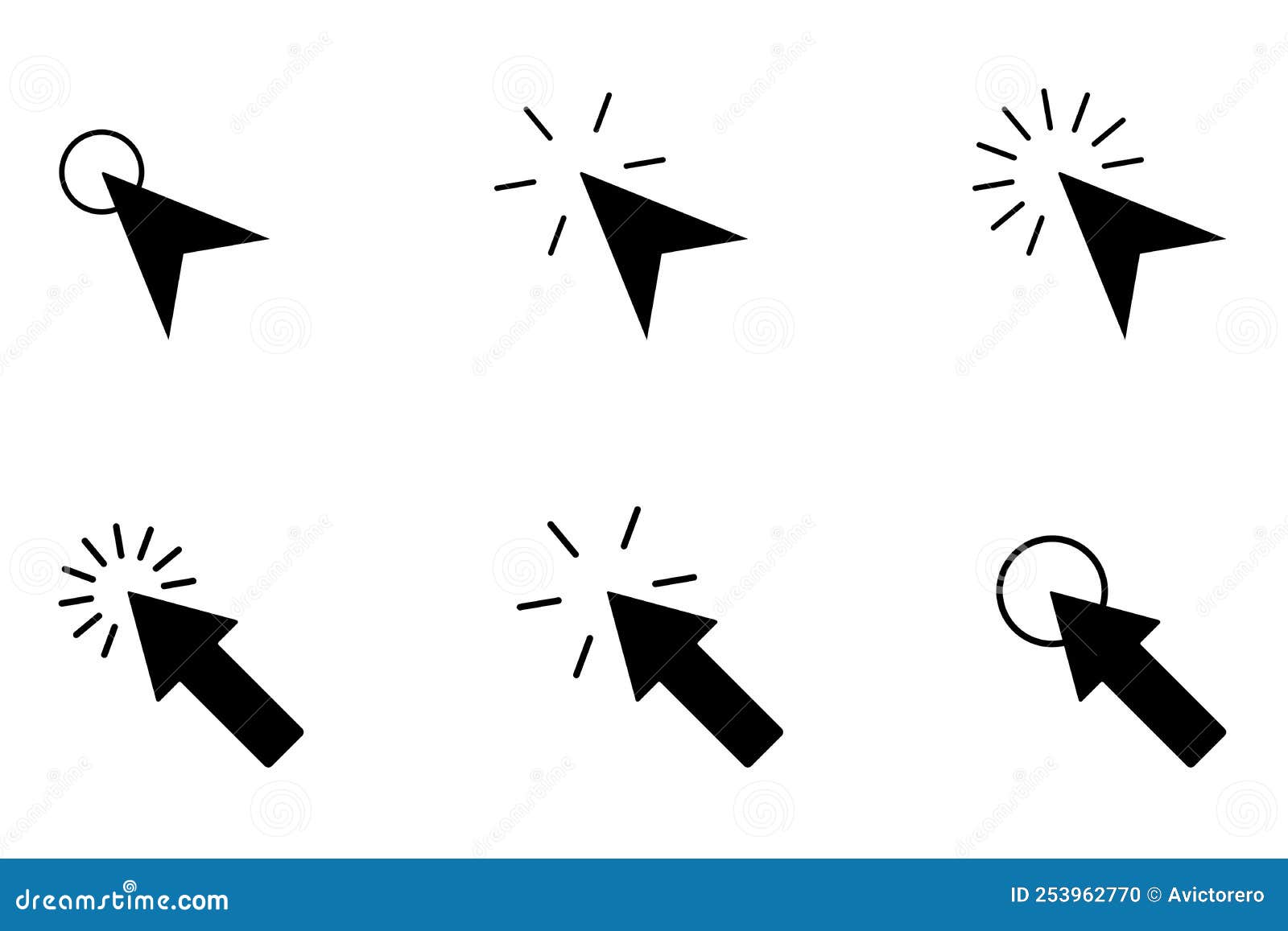 Computer Pointer Cursor Mouse Icon Set Stock Vector - Illustration of ...