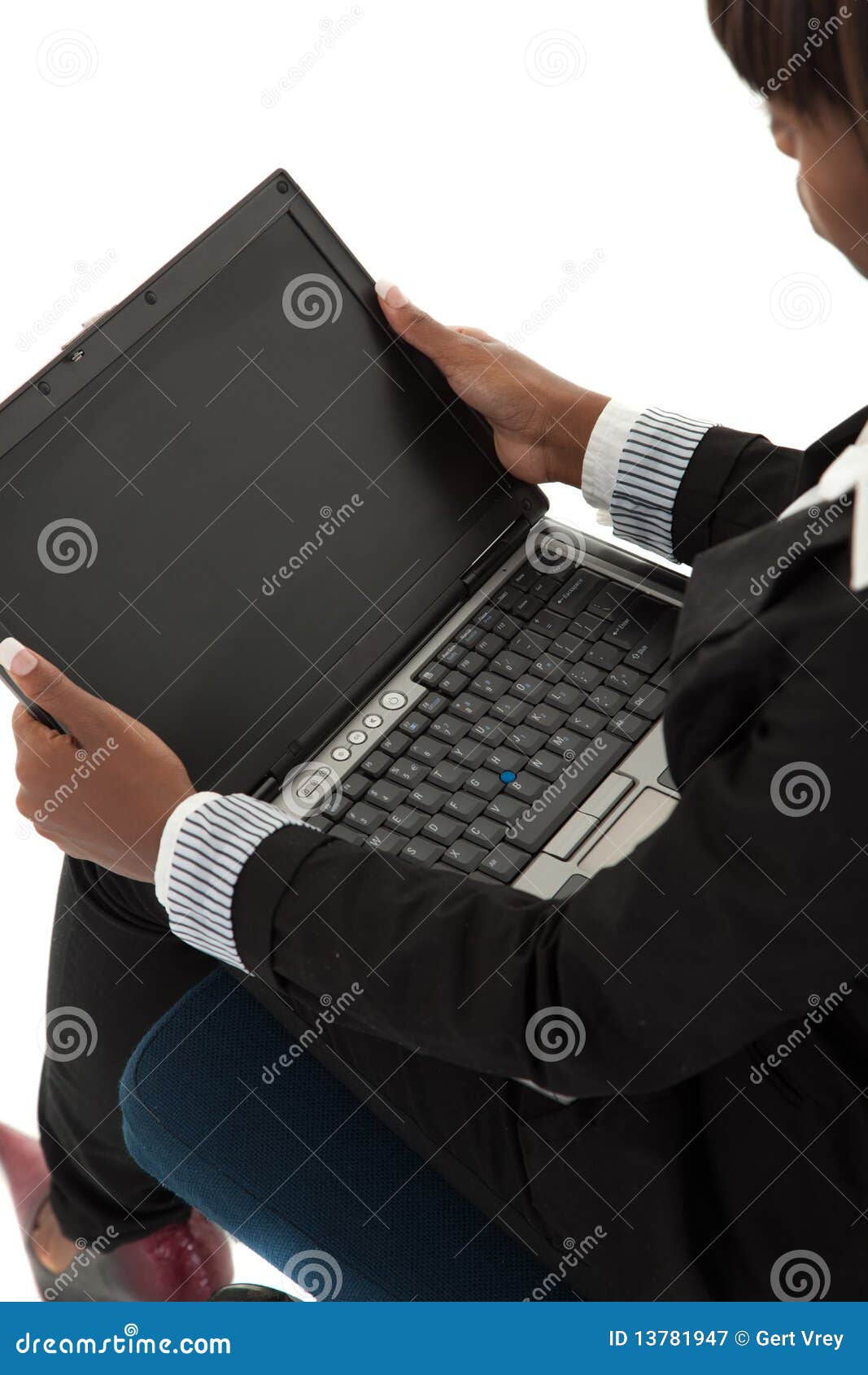 Computer portatile aperto immagine stock. Immagine di persona - 13781947