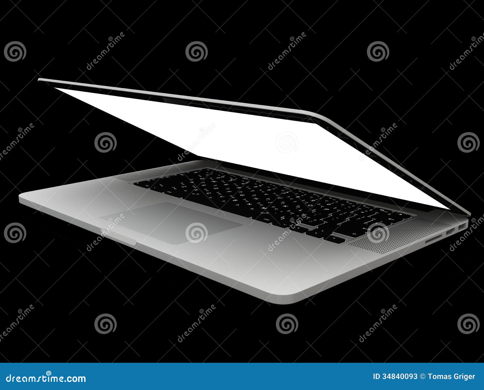 Computer Portatile Con Lo Schermo Bianco Illustrazione di Stock ...