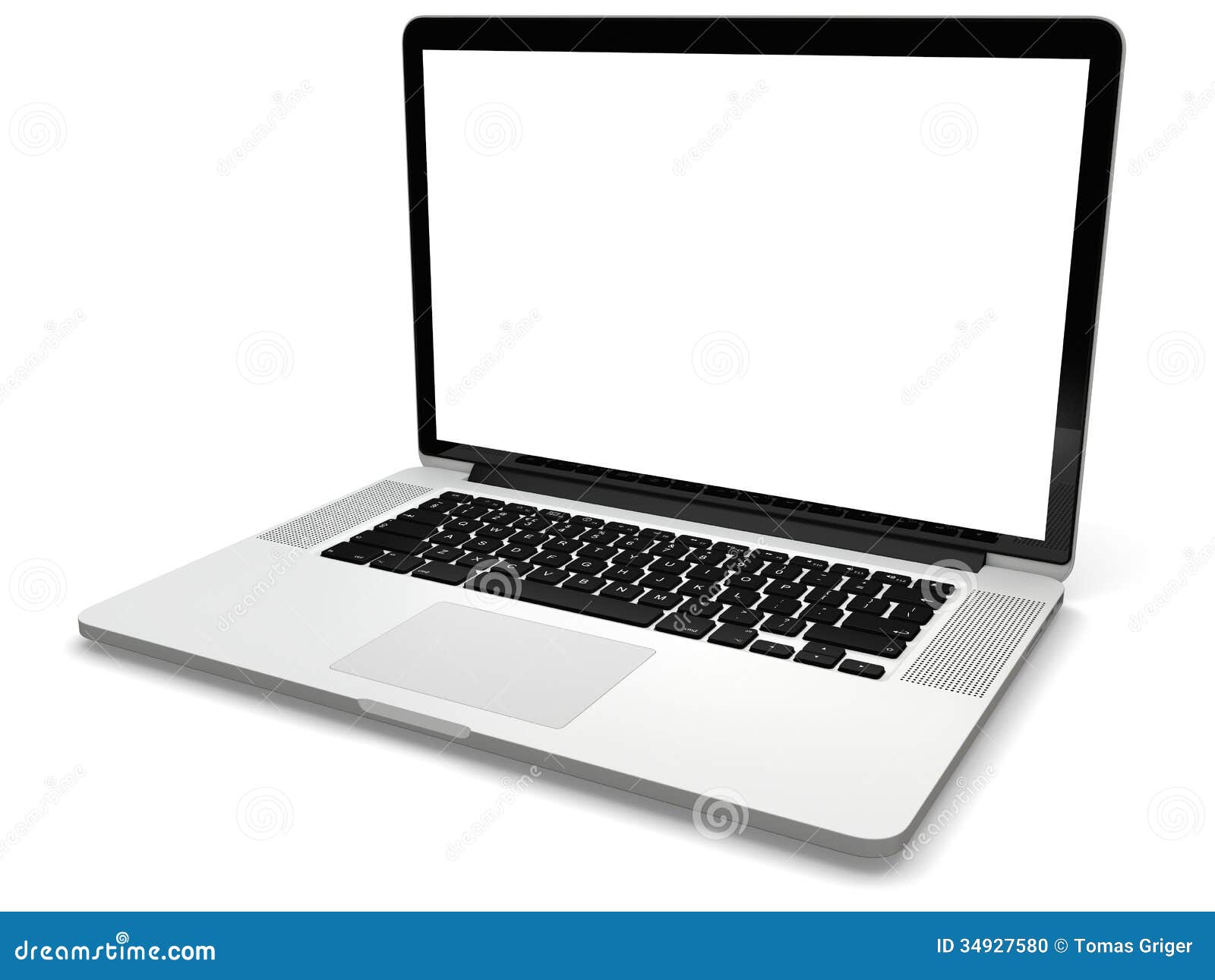 Computer Portatile Con Lo Schermo Bianco Illustrazione di Stock ...