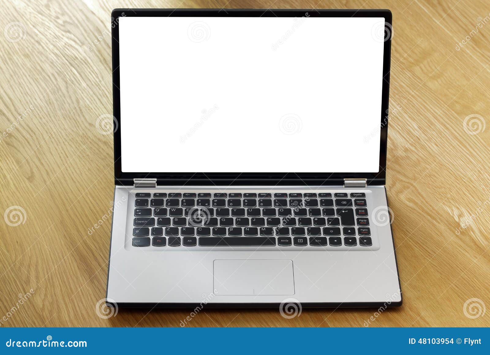 Computer Portatile Con Lo Schermo in Bianco Fotografia Stock - Immagine ...