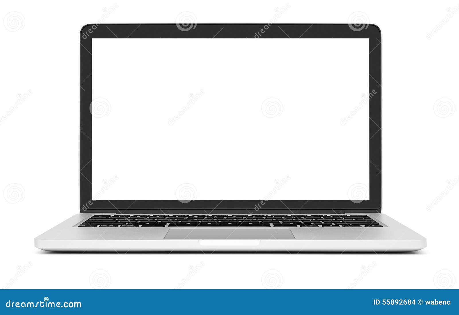 Computer Portatile Con Lo Schermo in Bianco Su Bianco Fotografia Stock ...