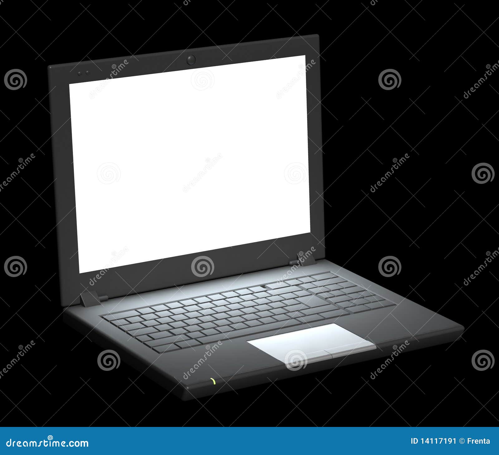 Computer Portatile Con Lo Schermo Luminoso Illustrazione di Stock ...