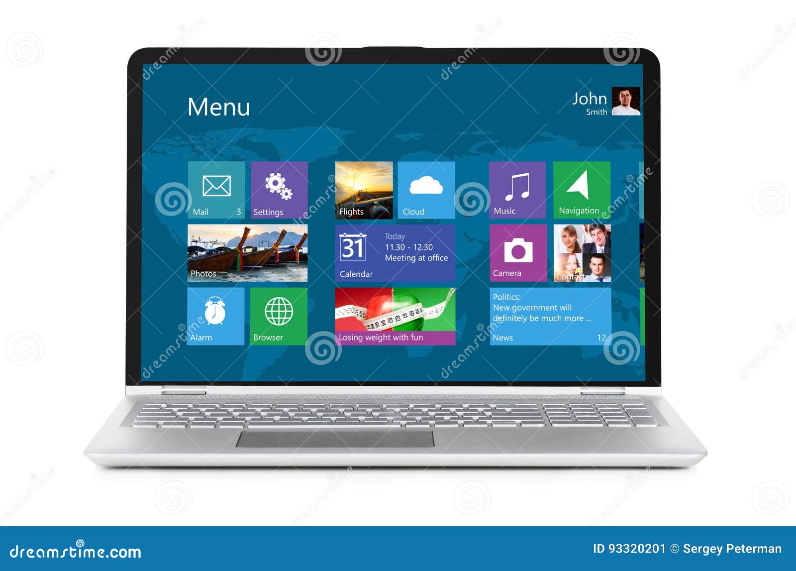 Computer Portatile Convertibile Con Il Sistema Operativo Immagine Stock ...