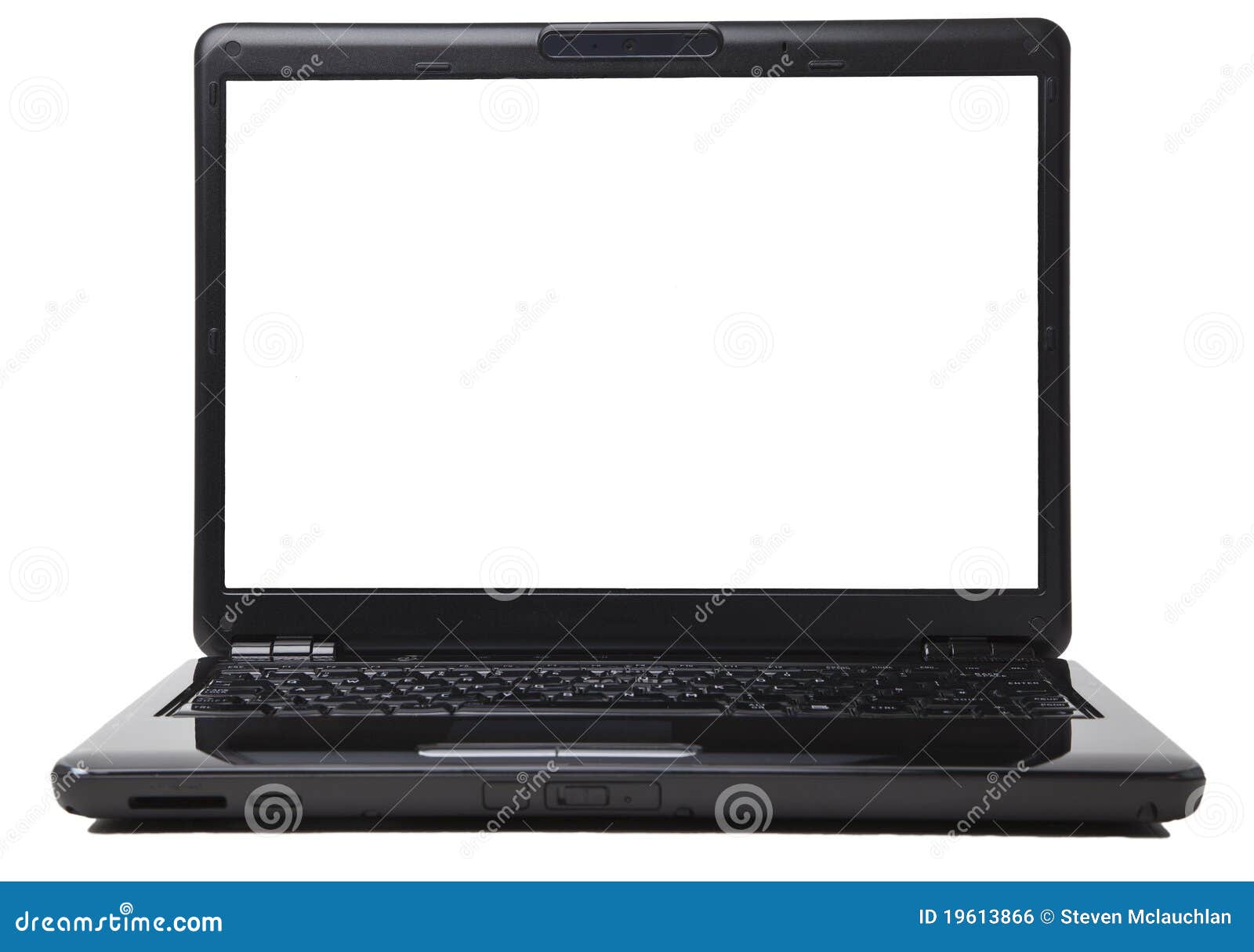 Computer Portatile Nero Con Lo Schermo in Bianco Fotografia Stock ...