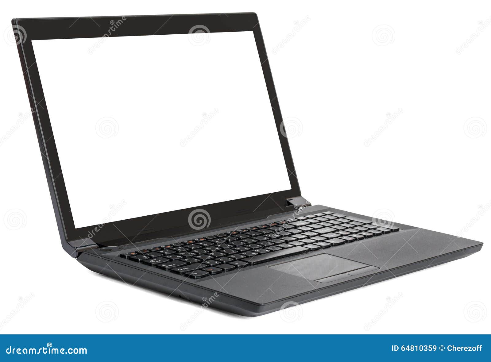 Computer Portatile Nero Su Bianco Immagine Stock - Immagine di ...