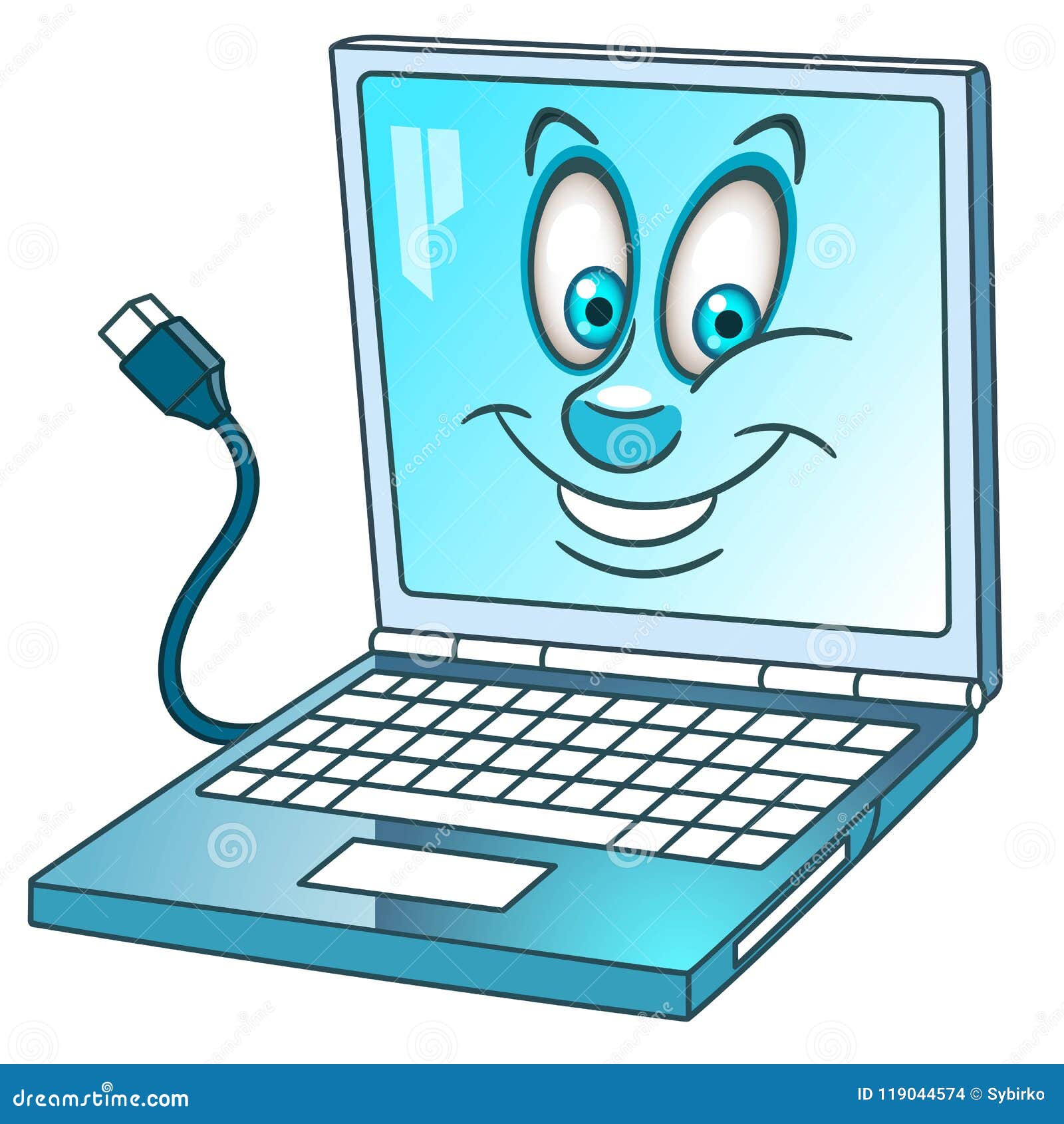 Computer Portatile O Computer Portatile Del Fumetto Illustrazione ...