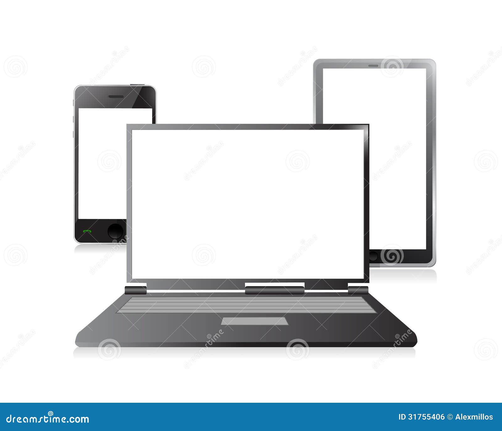 Computer Portatile, Telefono Cellulare E Pc Digitale Della Compressa ...