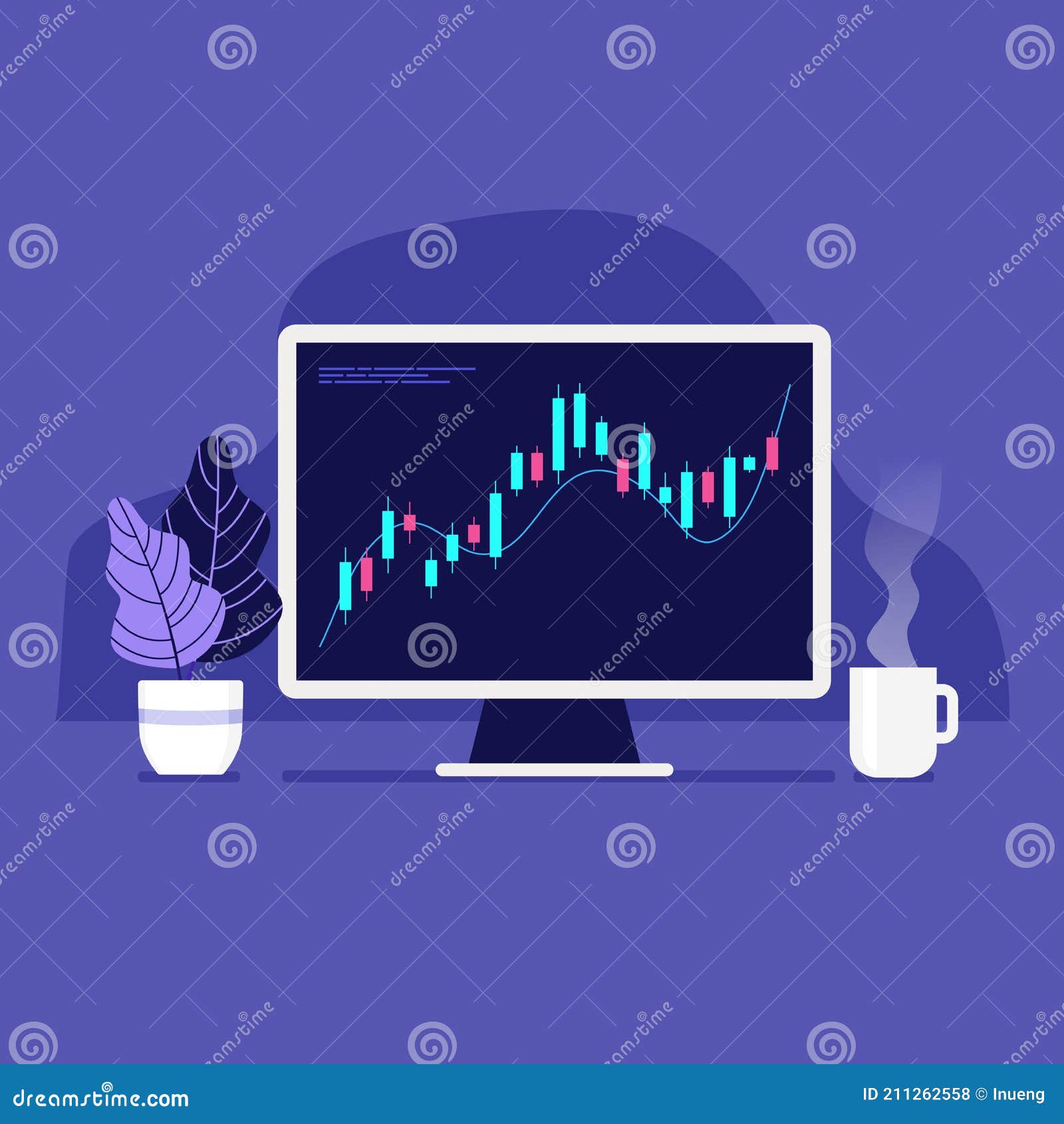 Forex Chart Diagram Cartoon Vector | CartoonDealer.com #19432535