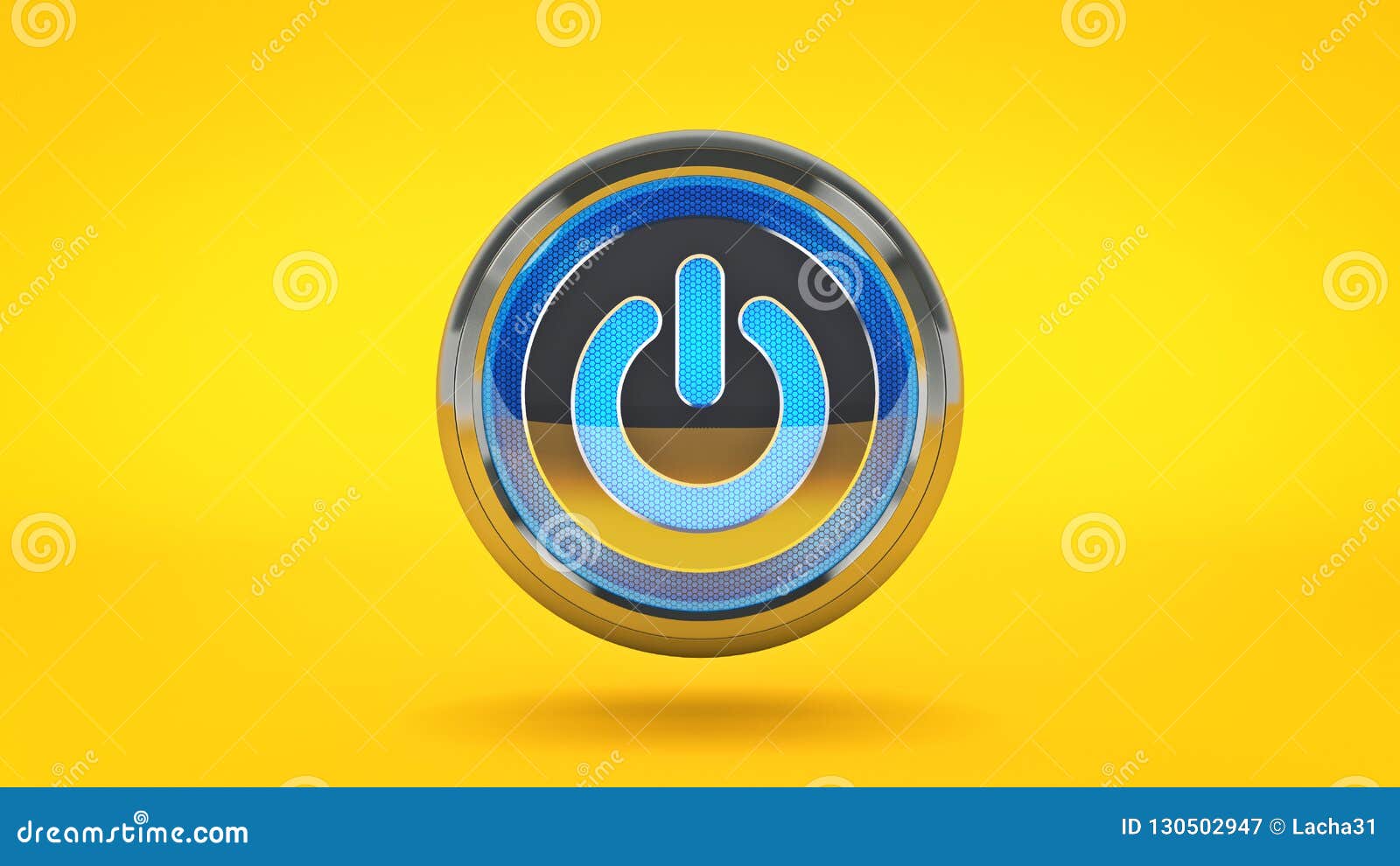 Computer Power Button. 3d Rendering Stock Illustration - Illustration ...