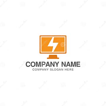 Computer Power Logo Design Vector Stock Vector - Illustration of hobby ...