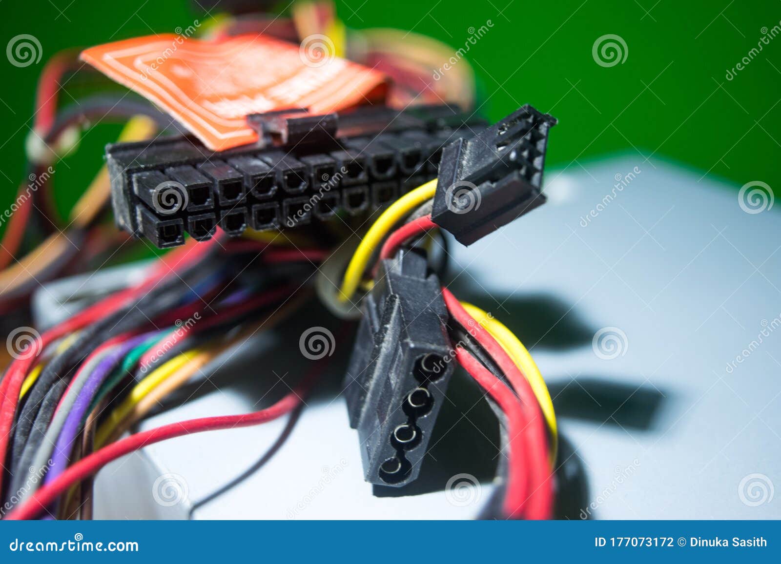 Computer Power Suply Unit with Cables Top View Stock Photo - Image of ...