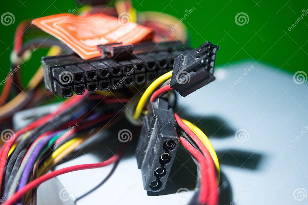 Computer Power Suply Unit with Cables Top View Stock Photo - Image of ...