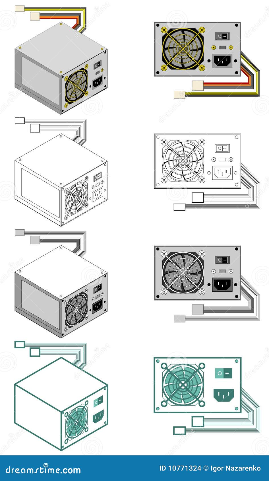 Computer power supply box stock vector. Illustration of isometric ...
