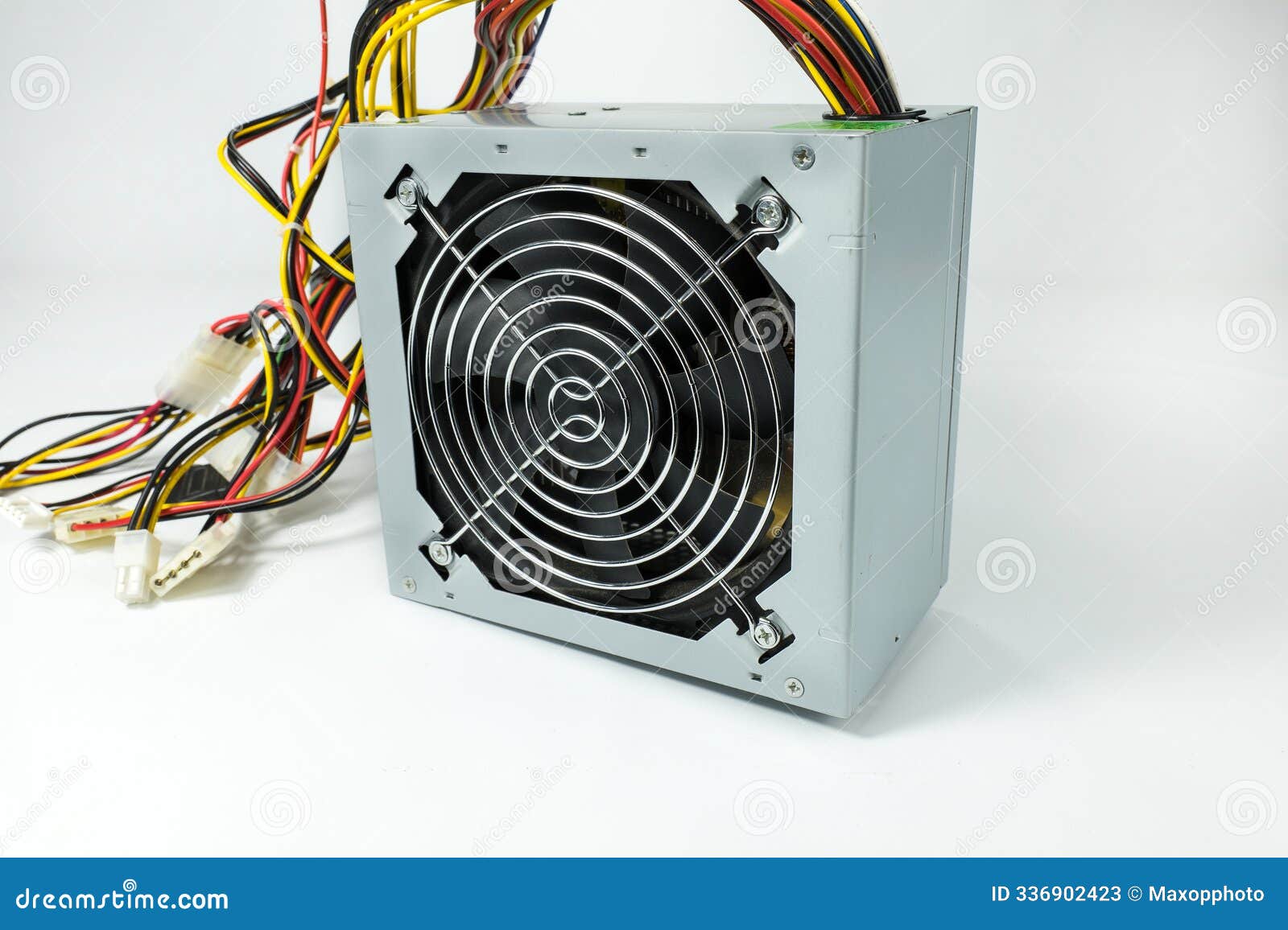 Computer Power Supply Box with a Cables Stock Image - Image of voltage ...