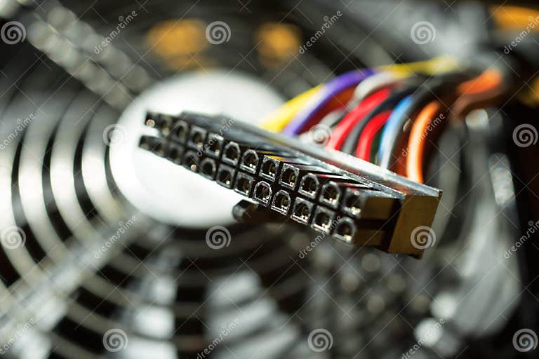 Computer Power Supply Cable. Stock Photo - Image of component, computer ...