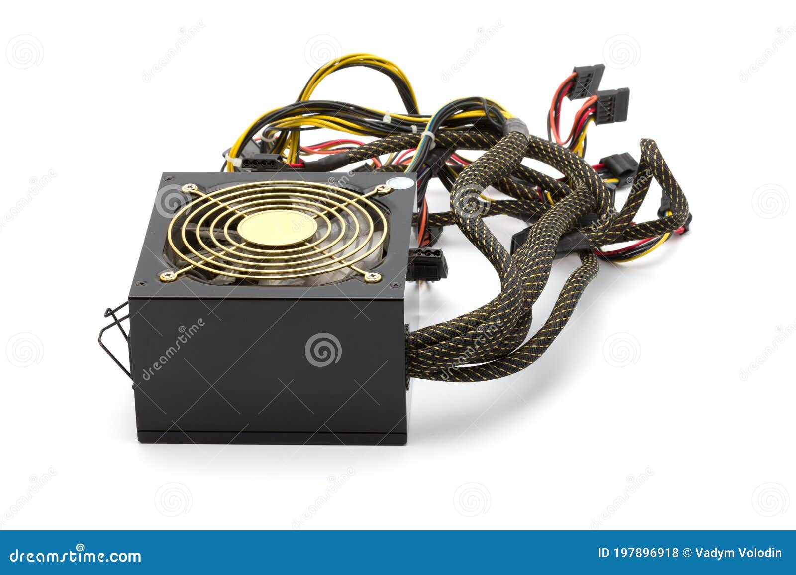Computer Power Supply with Cables Stock Photo - Image of computer ...