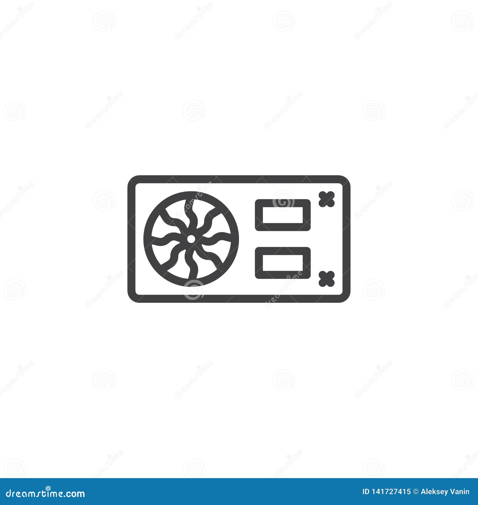 Computer Power Supply Line Icon Stock Vector - Illustration of thin ...